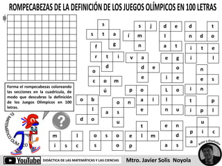 ROMPECABEZAS DE LA DEFINICIÓN DE LOS JUEGOS OLÍMPICOS EN 100 LETRAS ...