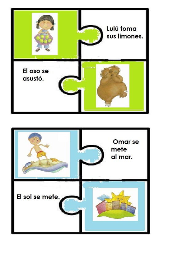 Rompecabezas para formar frases y oraciones