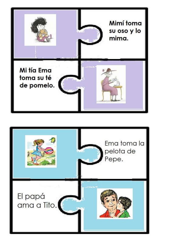 Rompecabezas para formar frases y oraciones