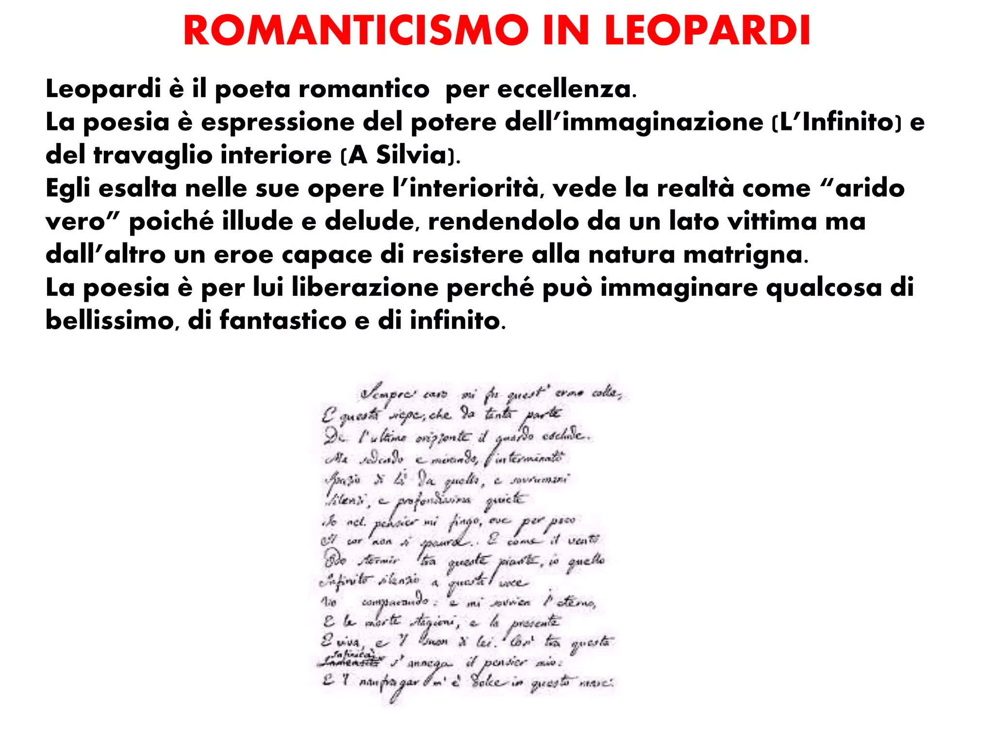 Il Romanticismo in Foscolo, Leopardi, Manzoni | PPTX