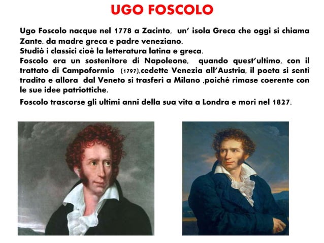 Il Romanticismo in Foscolo, Leopardi, Manzoni | PPTX