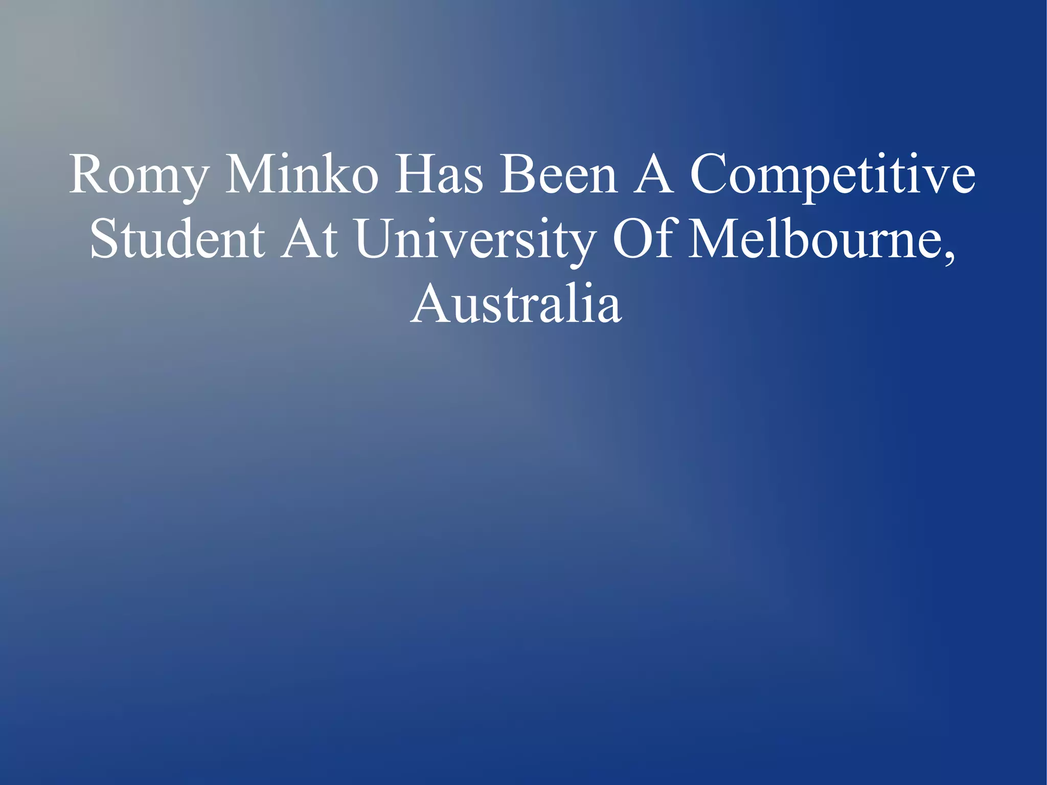 Romy Minko Australia | PPT