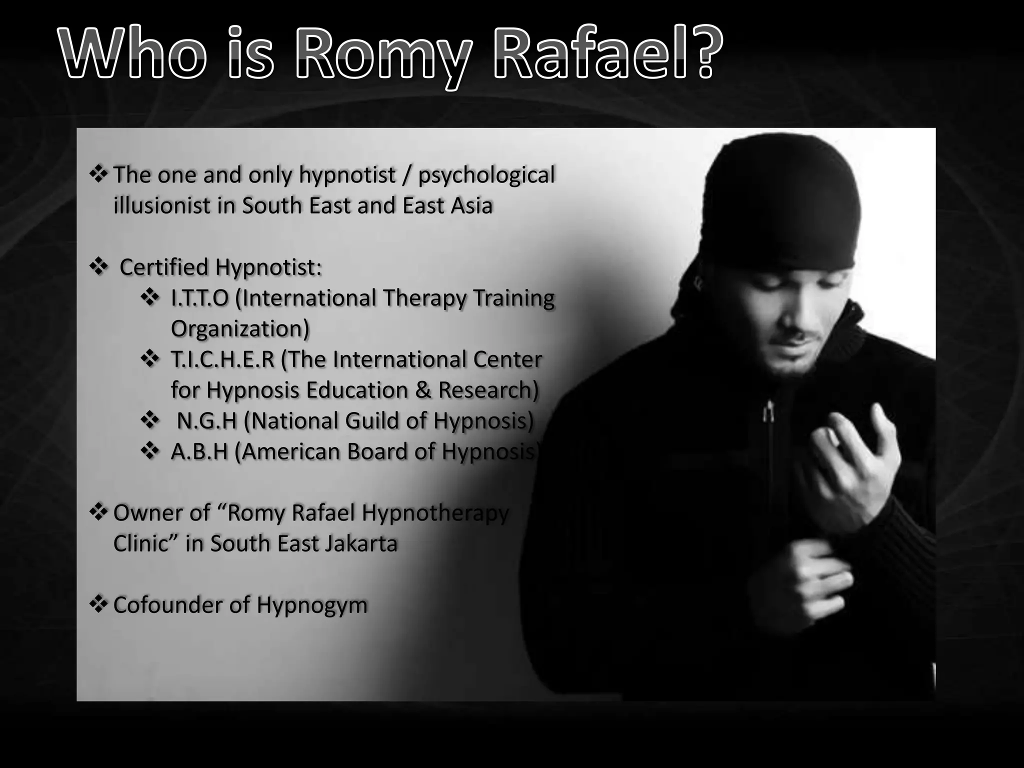 Romy Rafael Profile - Your Corporate Entertainer | PPT