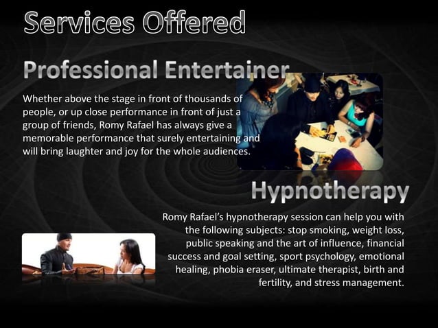 Romy Rafael Profile - Your Corporate Entertainer | PPT