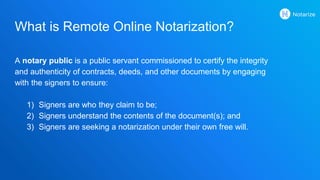 An Introduction to Remote Online Notarization | PDF