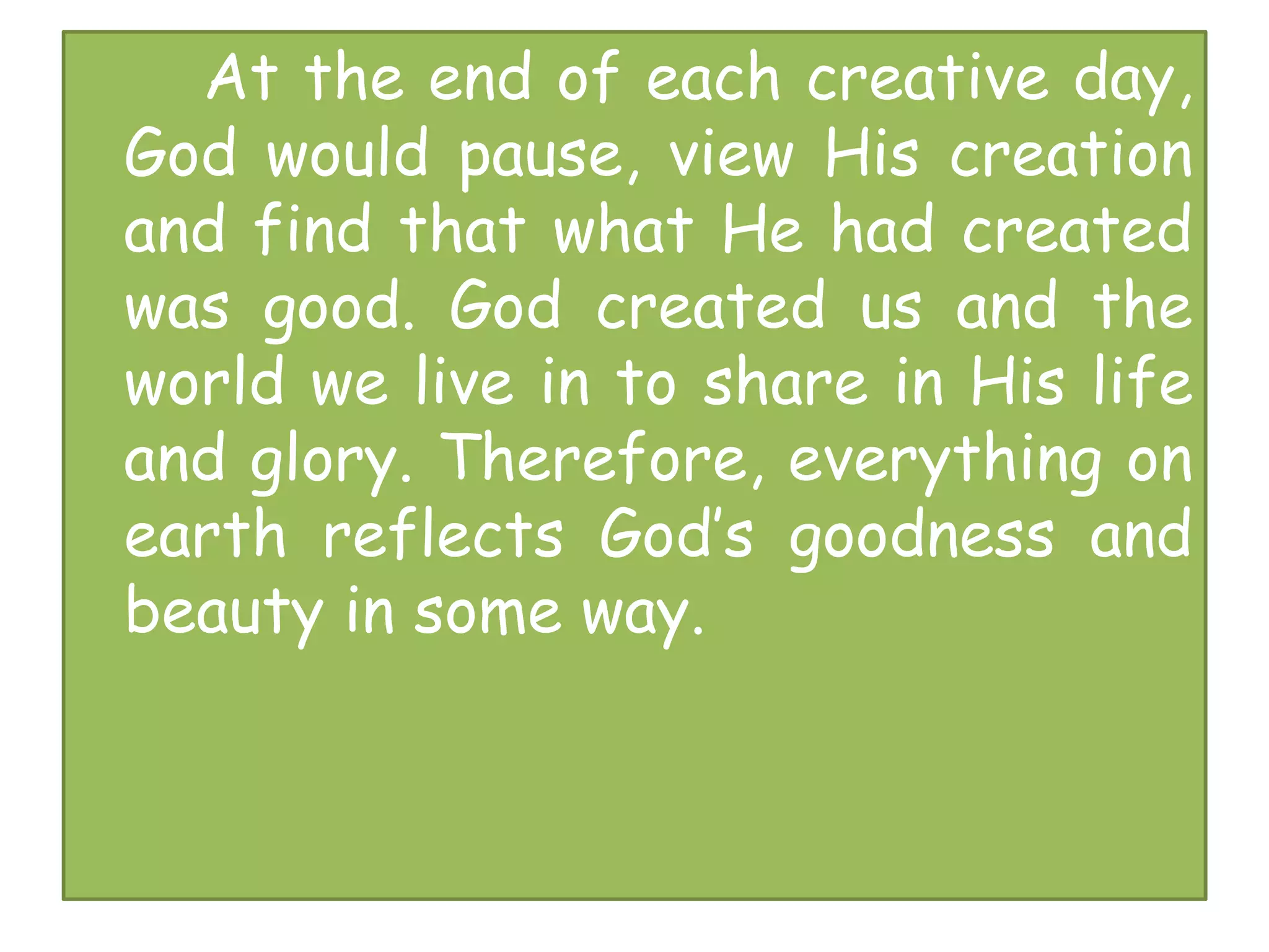 The Start: God’s Creation All Around Us | PPTX
