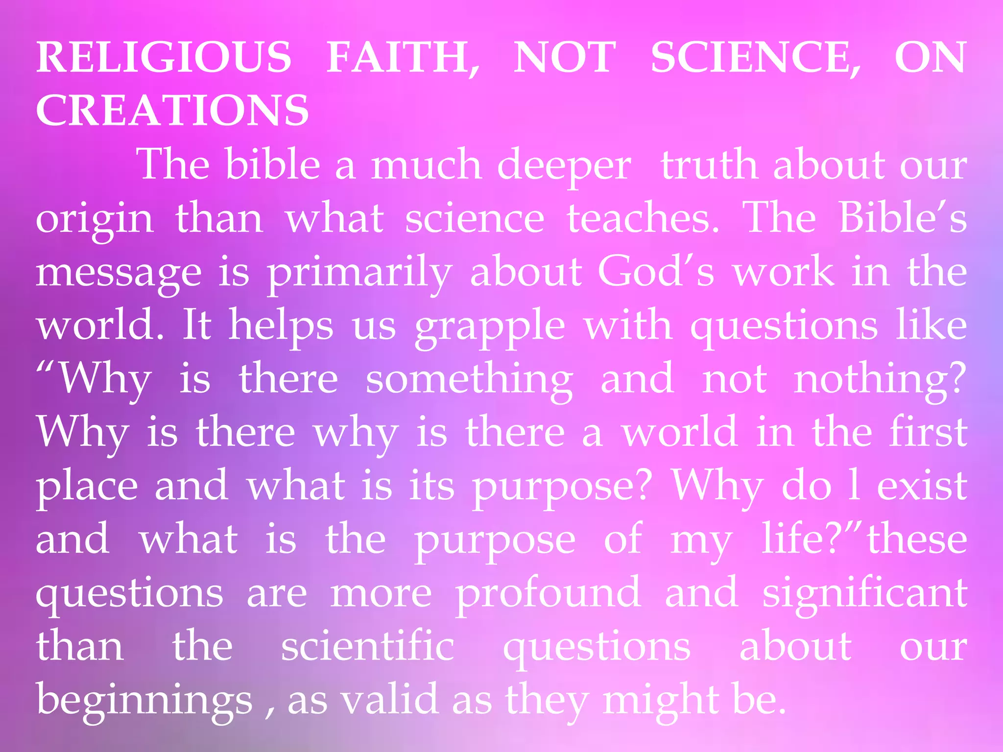 The Start: God’s Creation All Around Us | PPTX