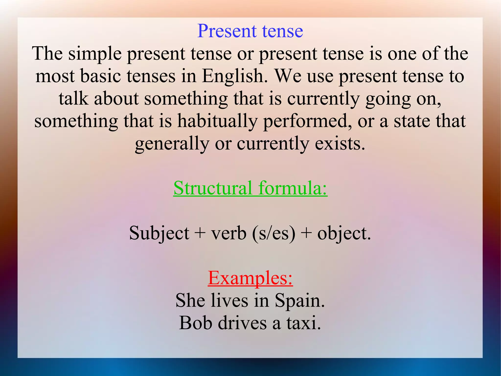 What is tense? | Types of tenses | PDF