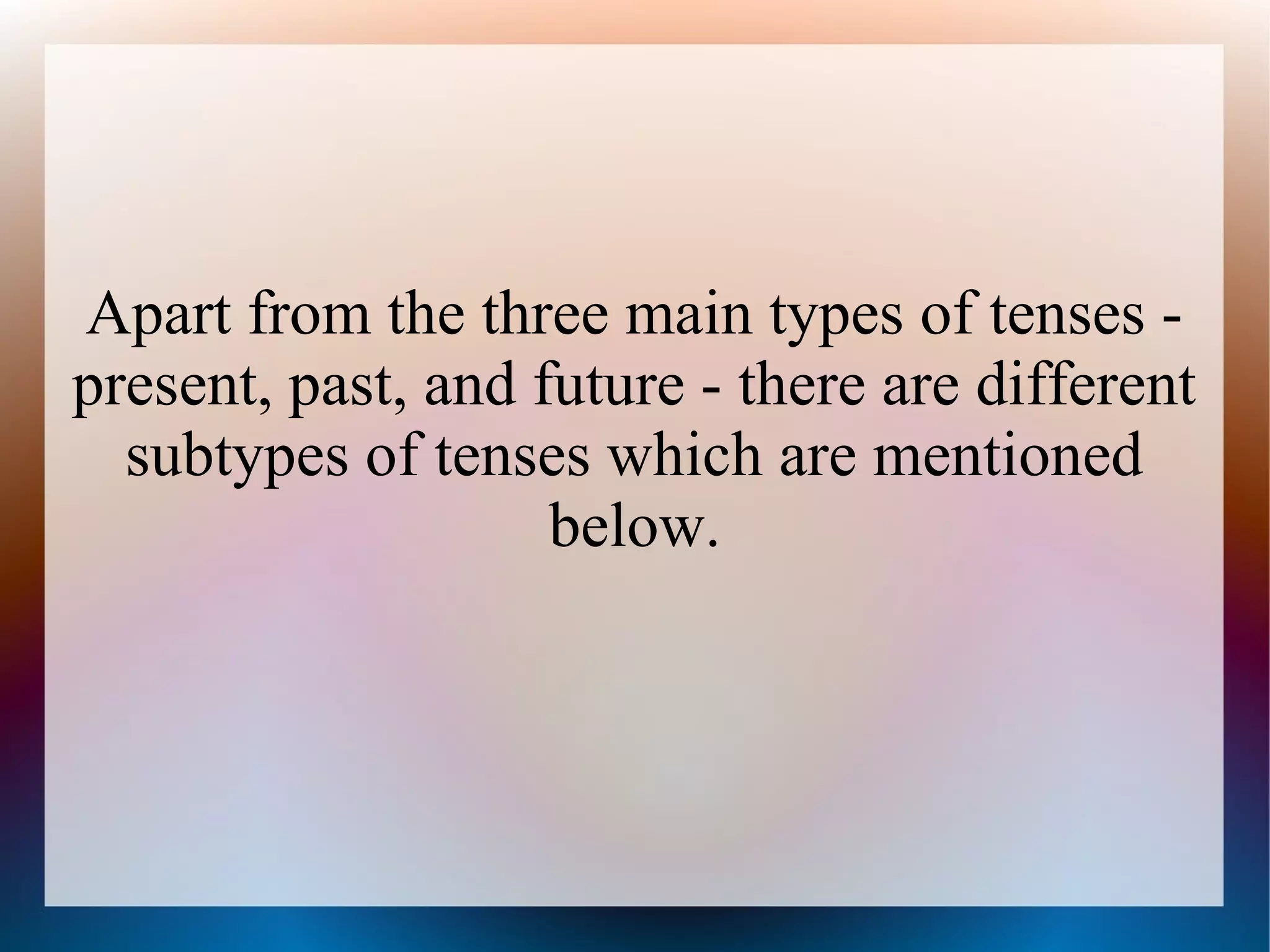 What is tense? | Types of tenses | PDF