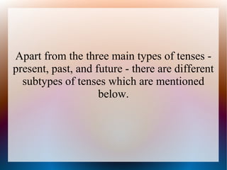 What is tense? | Types of tenses | PDF