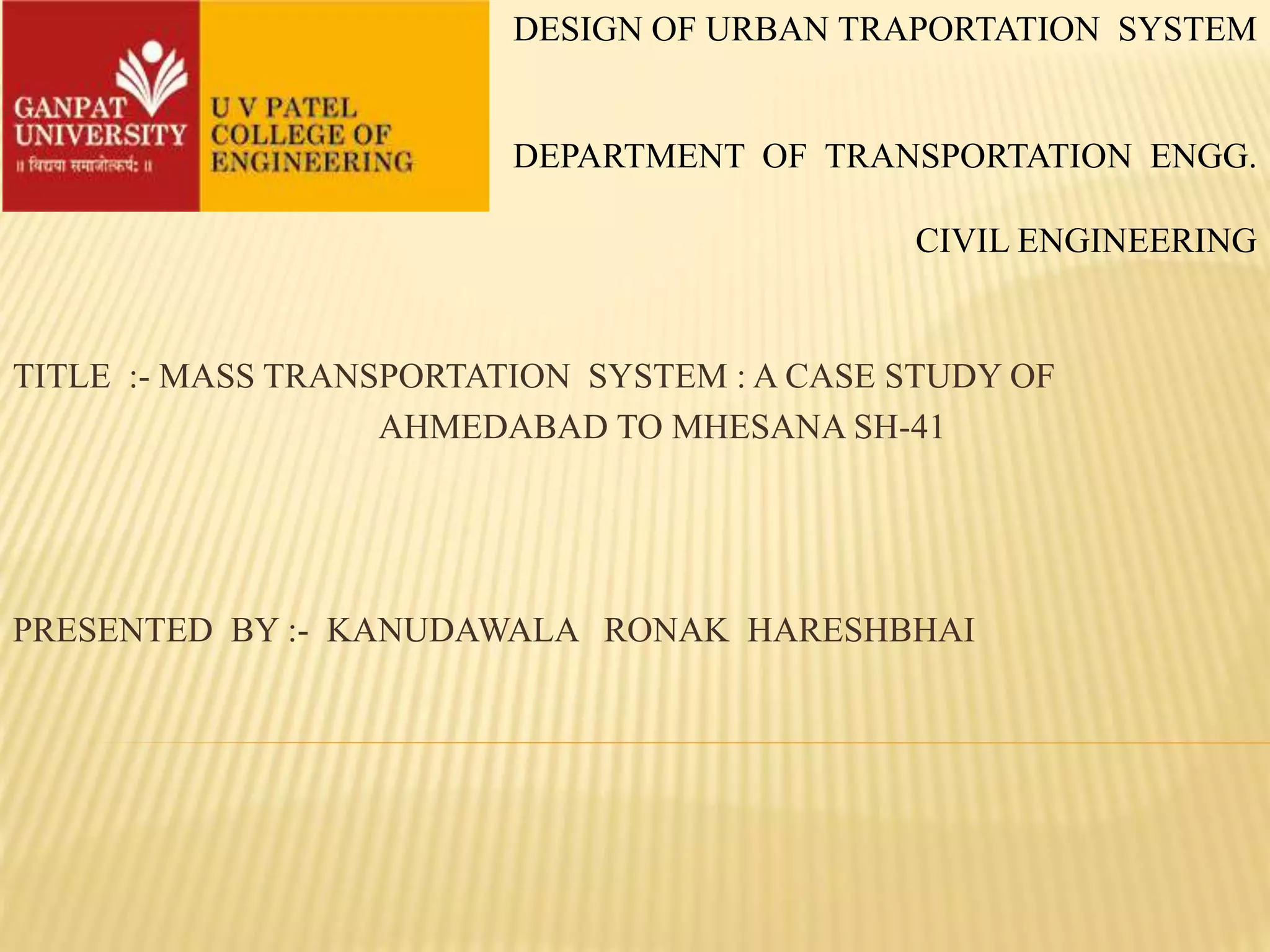 mass transportation system | PPTX
