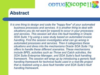 Fault Handling in SOA Suite 11g | PPT
