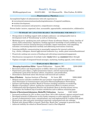 Ronald Knapp Resume Linked In | DOCX