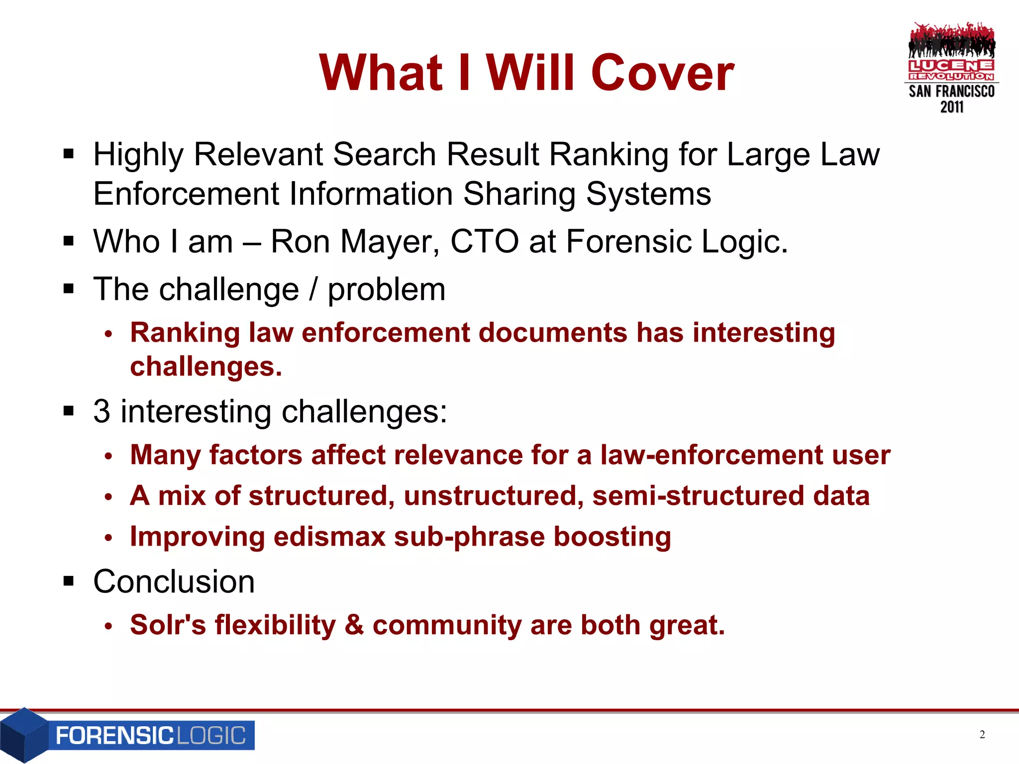 Highly Relevant Search Result Ranking for Law Enforcement | PDF