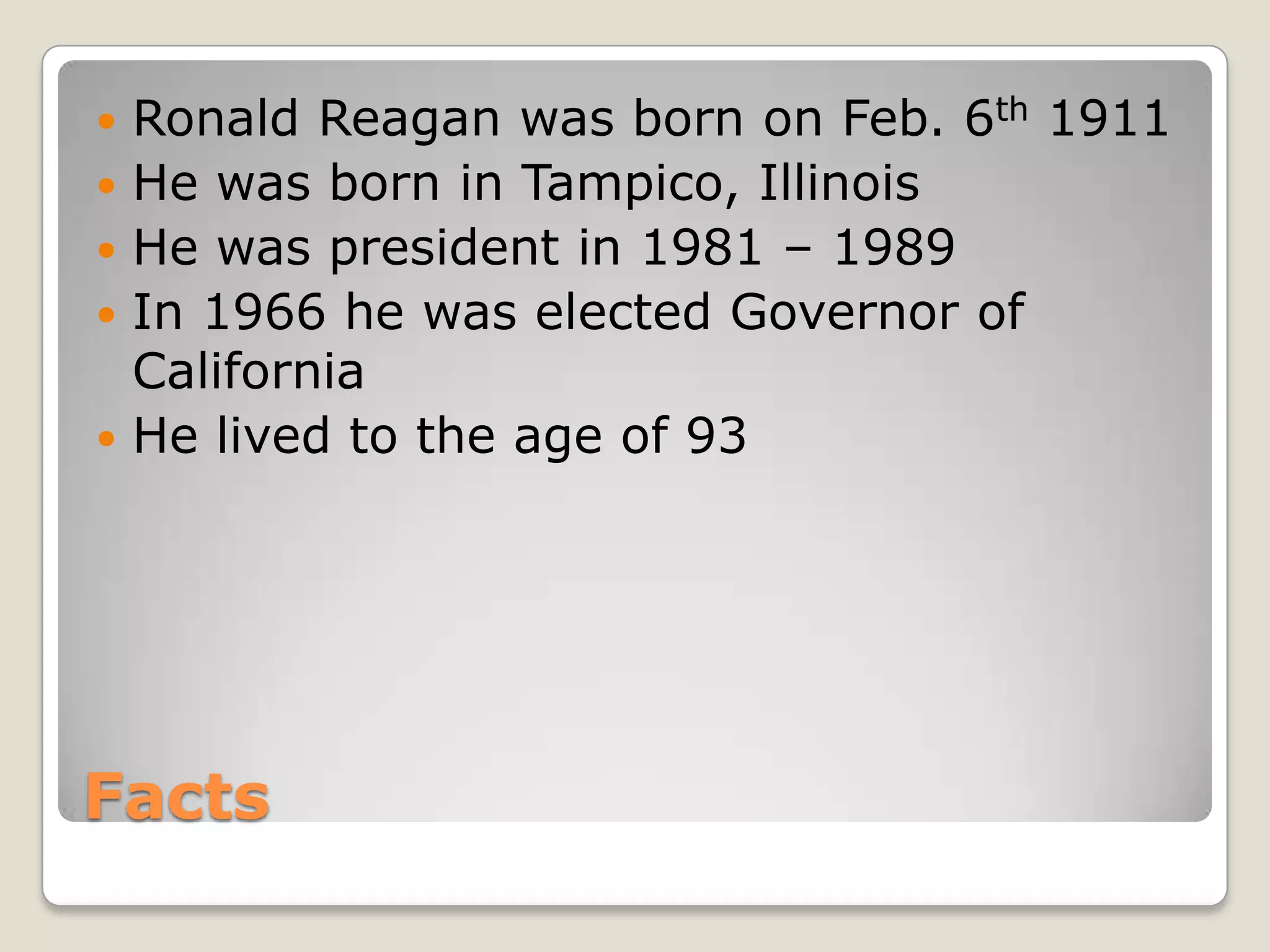 Ronald reagan | PPTX | Birthday | Personal Celebrations & Life Events