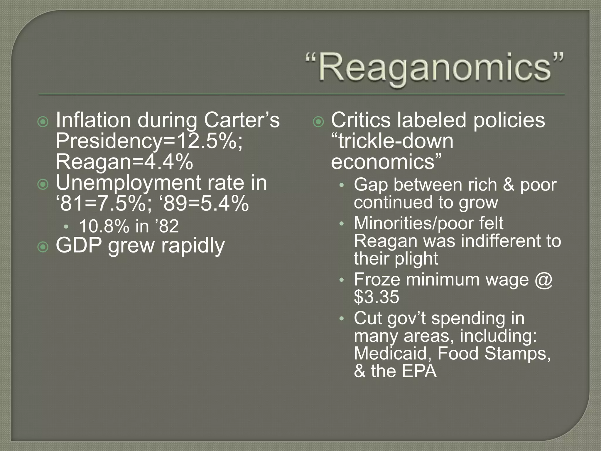 Ronald Reagan | PPTX | Political Issues & policy | Politics