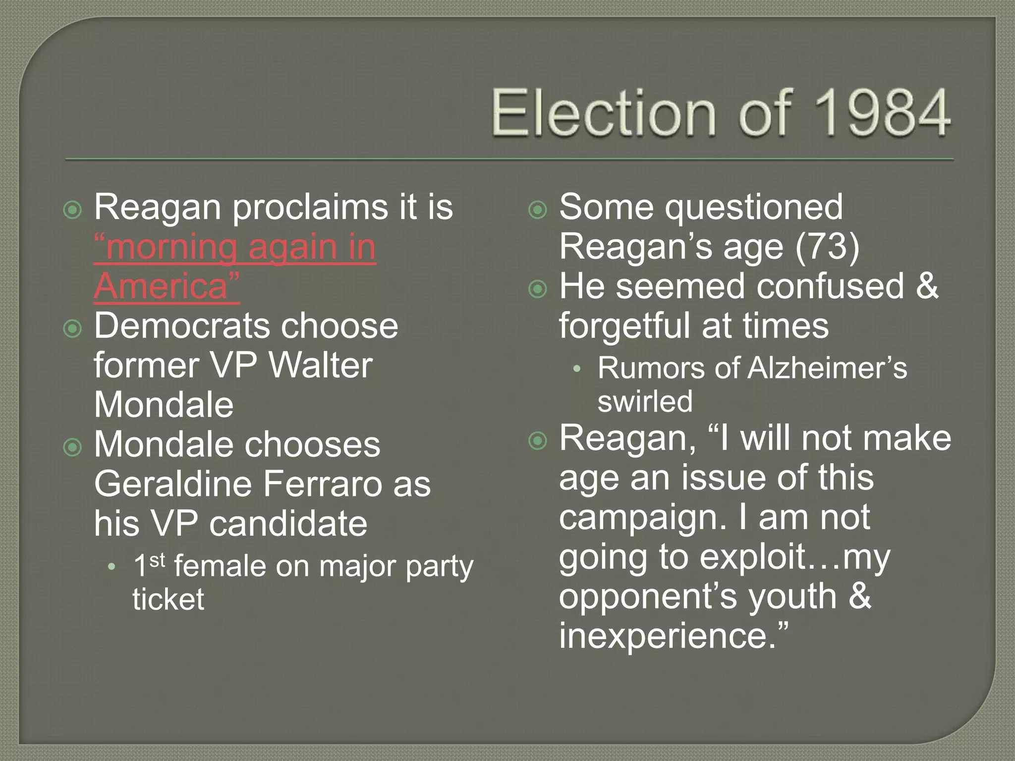 Ronald Reagan | PPTX | Political Issues & policy | Politics