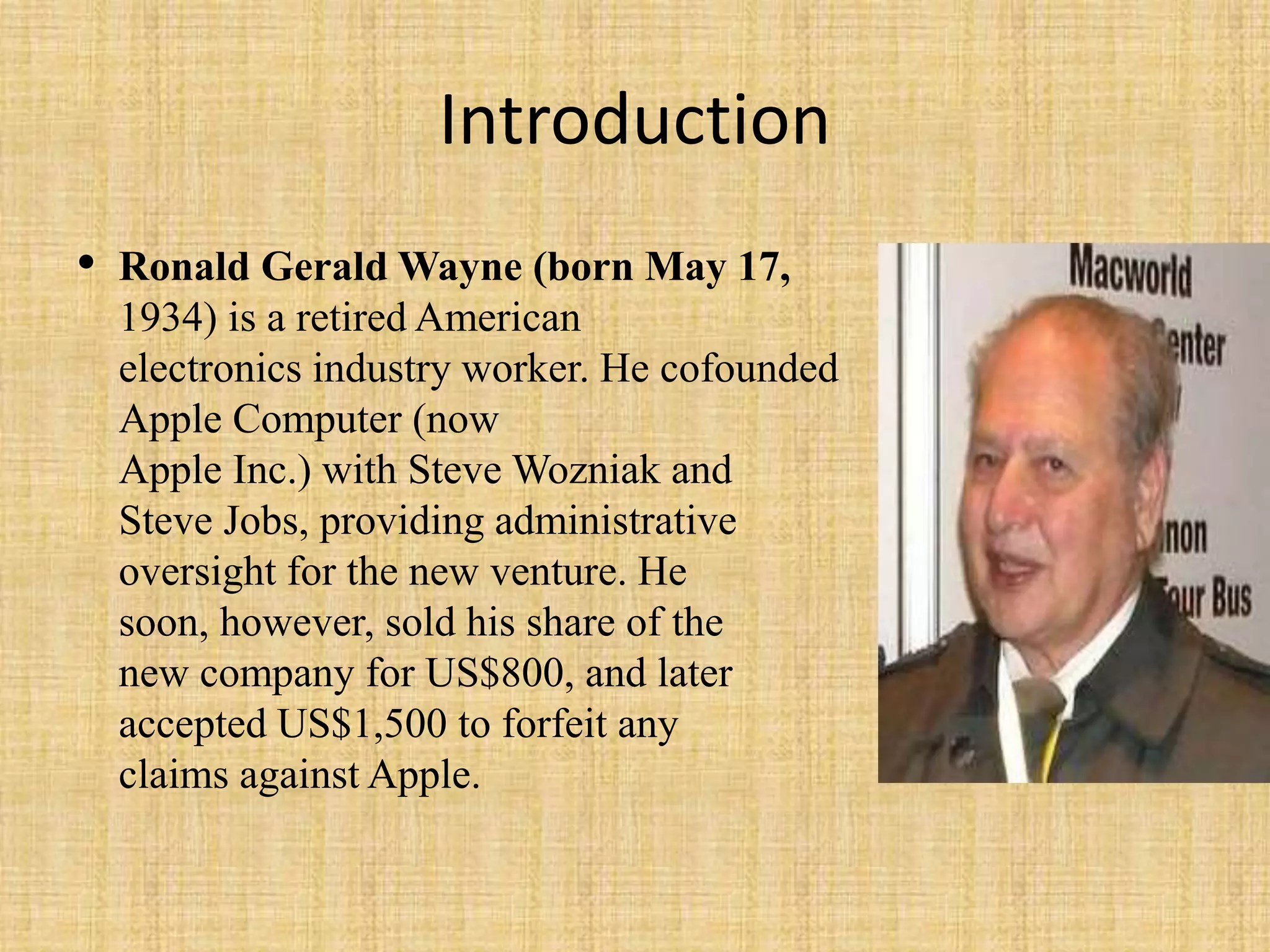 Ronald wayne | PPT