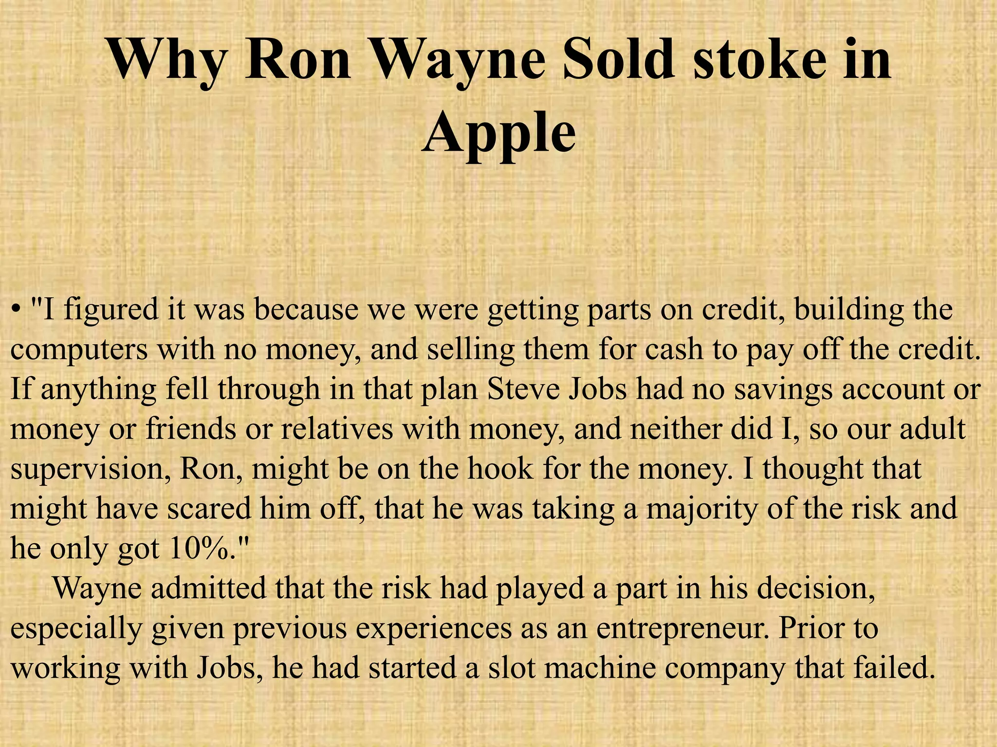 Ronald wayne | PPT