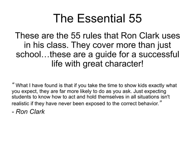 Ron Clark Powerpoint | PPTX | Education