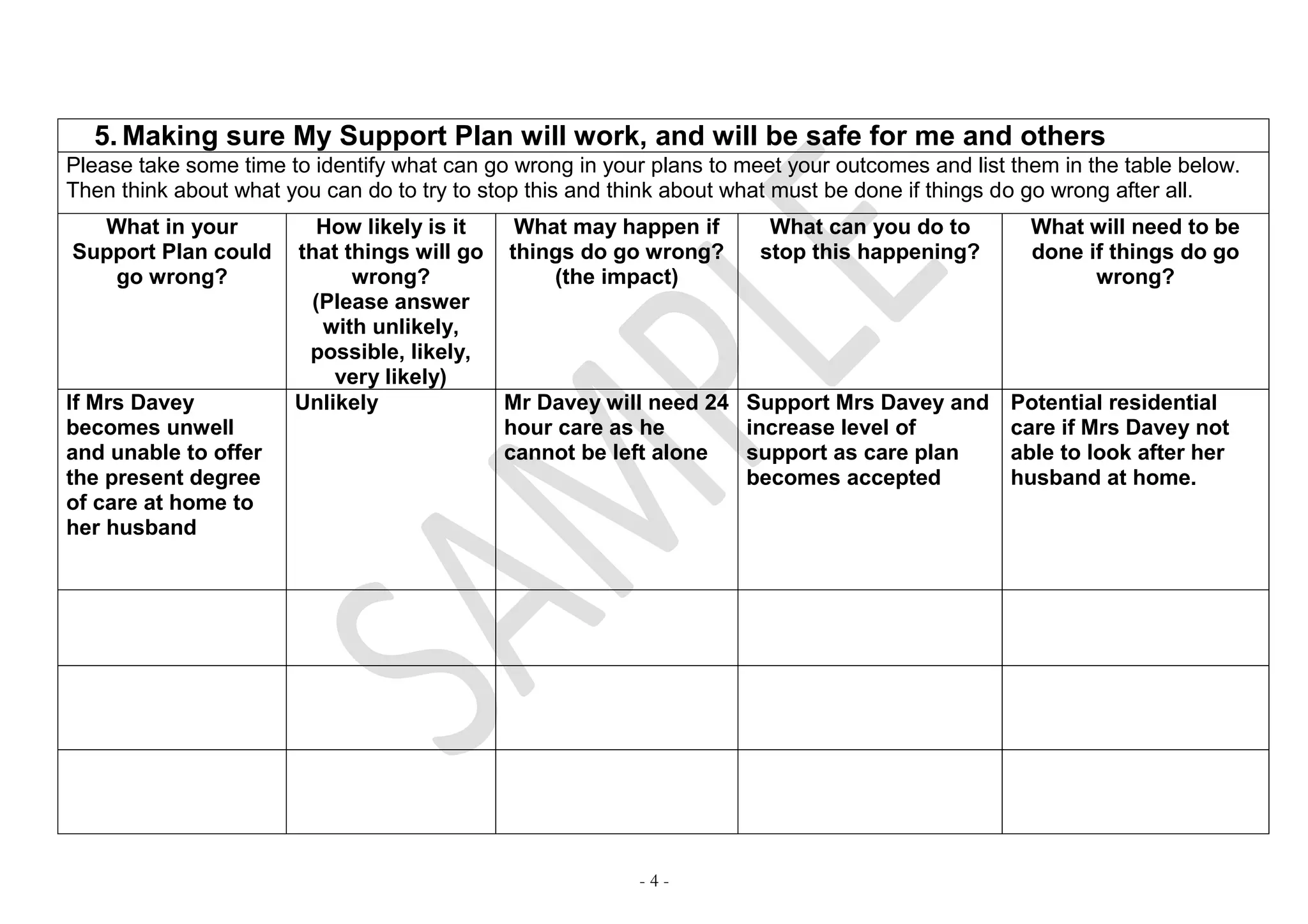 Ron davey support plan | PDF