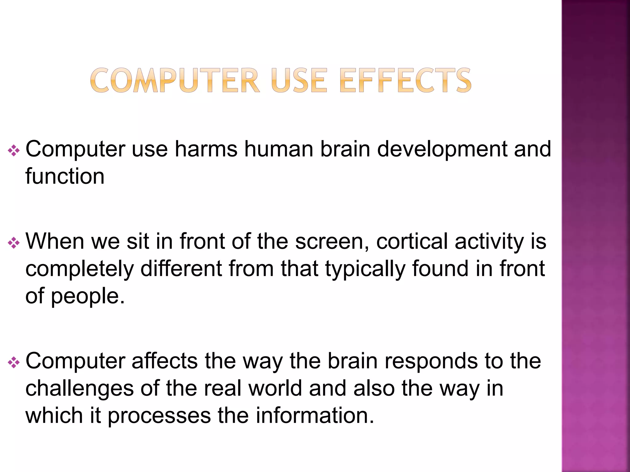 RO Negative Effects of Computer Games | PPTX