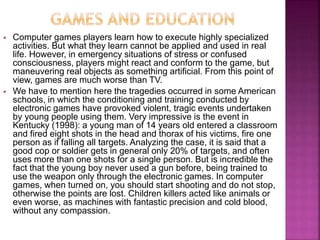 RO Negative Effects of Computer Games | PPTX