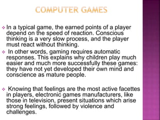 RO Negative Effects of Computer Games | PPTX