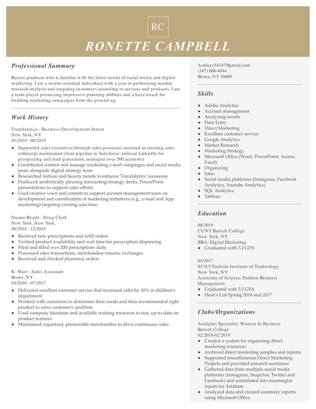 Ronette Campbell Resume | PDF | Business | Business and Finance
