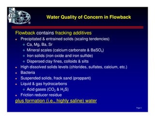Water Considerations and Hydraulic Fracturing, Ron Green | PPT