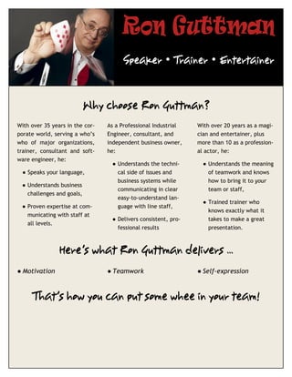 Ron Guttman Speaker Profile | PDF