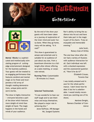 Ron Guttman Speaker Profile | PDF