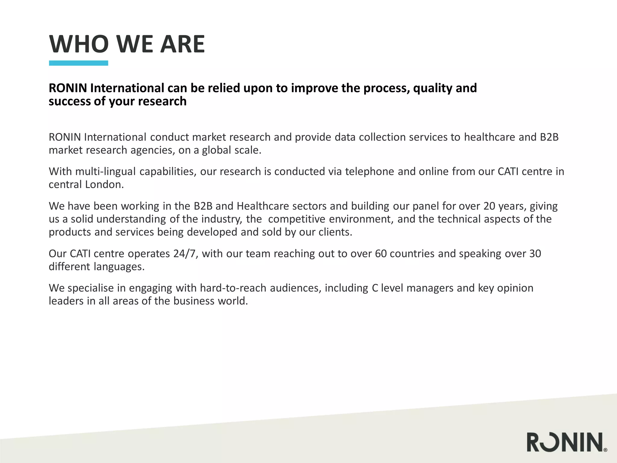 RONIN International Overview 2018 | PDF