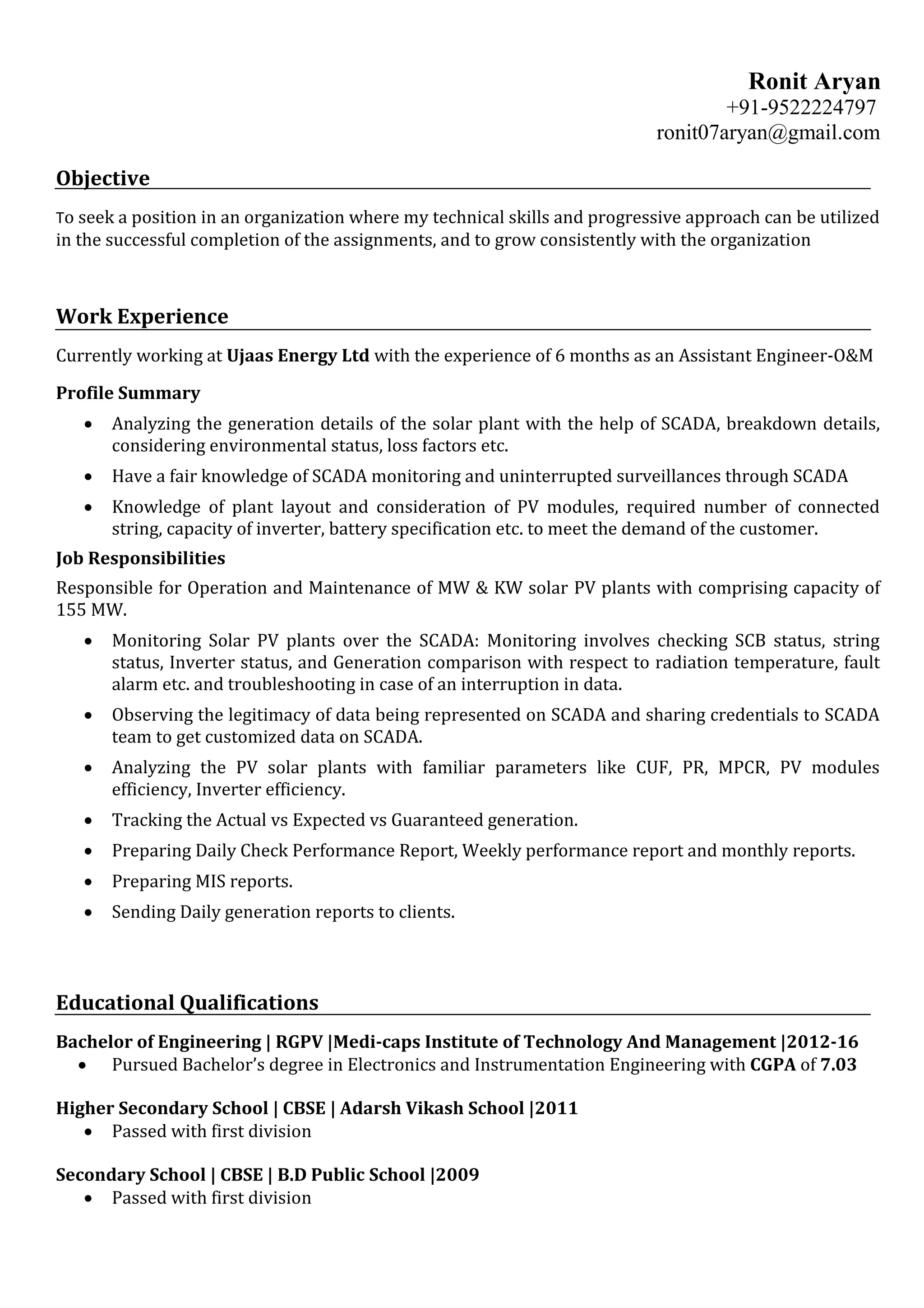 Ronit resume | PDF