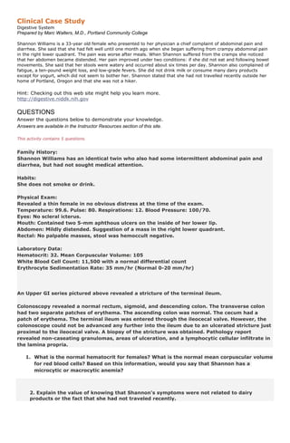 Clinical Case Study Digestive System | PDF