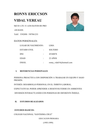 Ronny curriculum | DOC