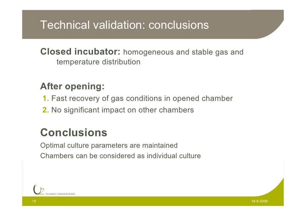 Ronny Janssens Validation G 185 Incubator