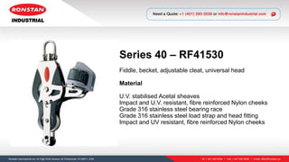 Blocks and Pulleys for all purpose by Ronstan Industrial | PPT