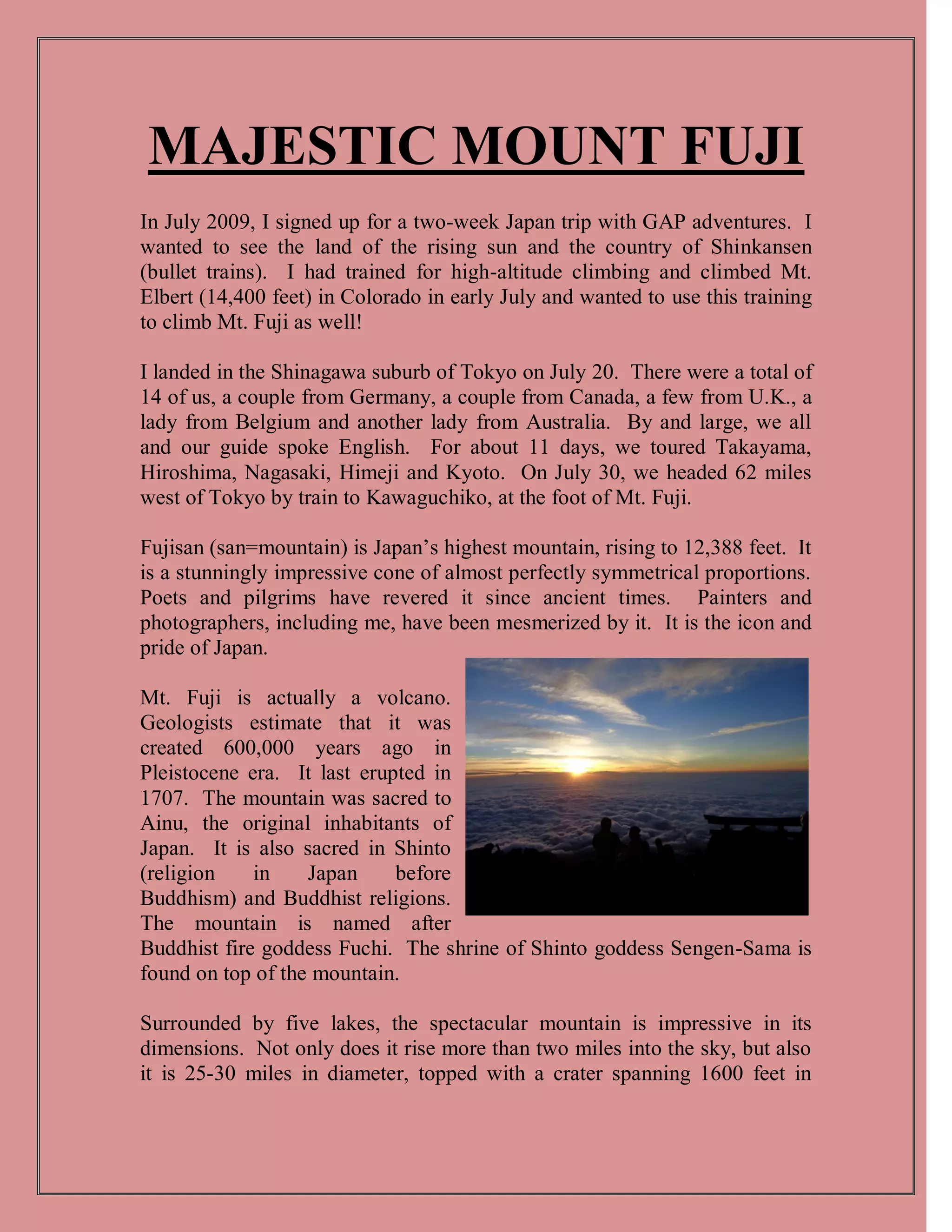 Ron Virmani – Experiencing Majestic Mount Fuji | PDF