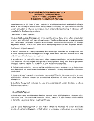 ROOD'S APPROACH.docx | Physical Therapy | Wellness