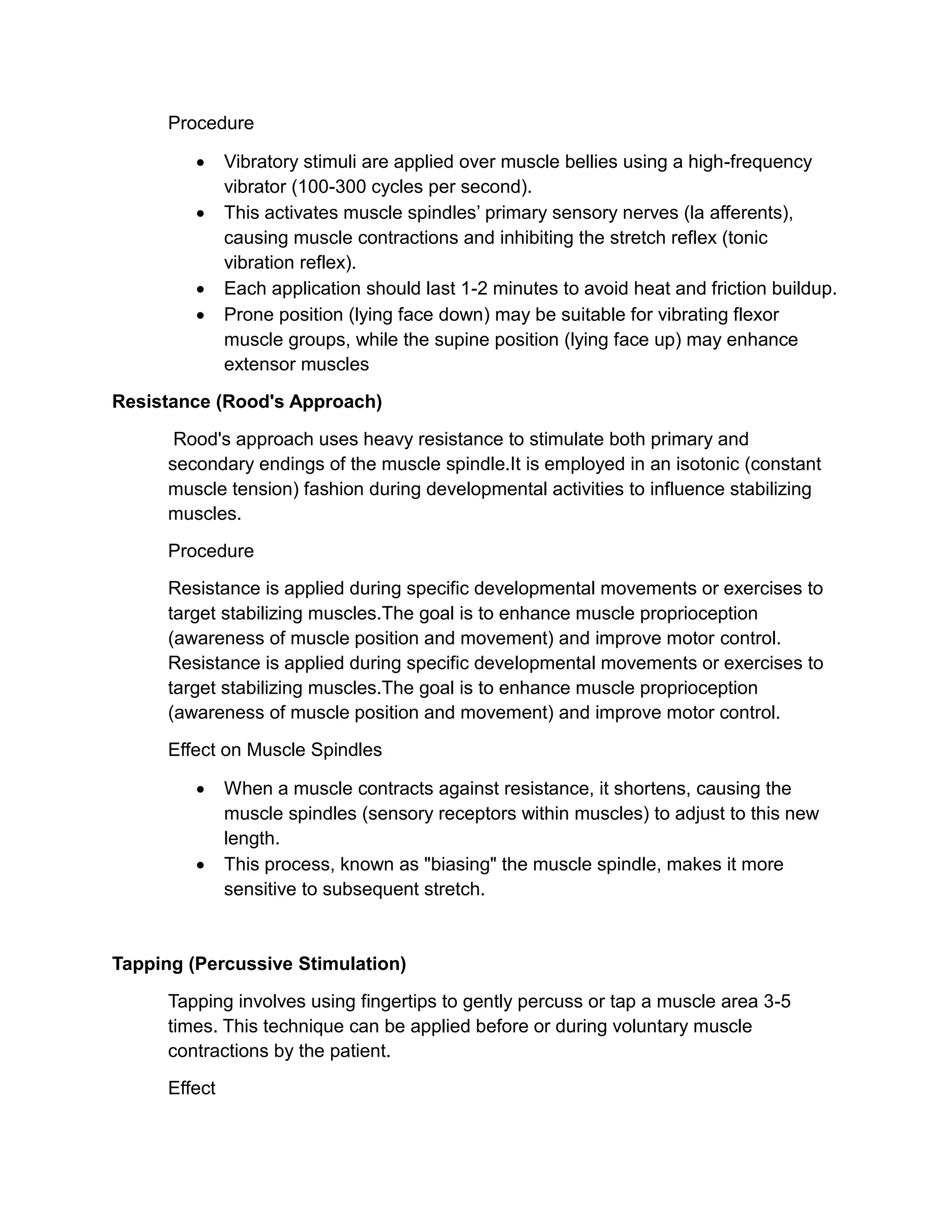 Roods Approach neuro approaches study notes | DOCX