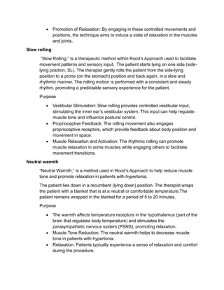 Roods Approach neuro approaches study notes | DOCX