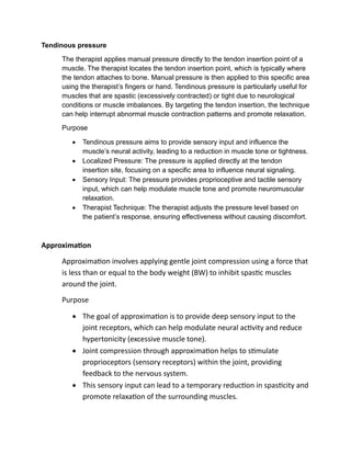 Roods Approach neuro approaches study notes | DOCX