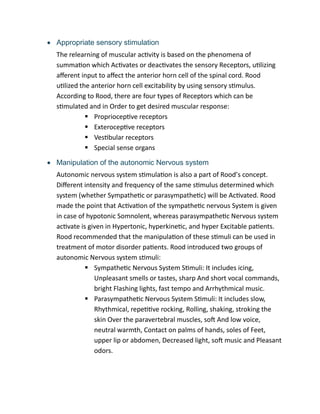 Roods Approach neuro approaches study notes | DOCX