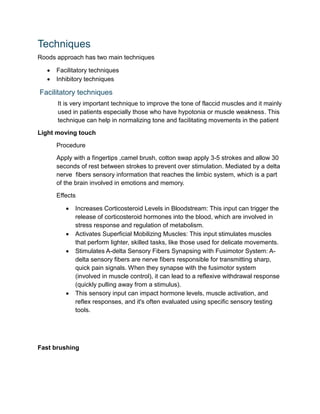 Roods Approach neuro approaches study notes | DOCX