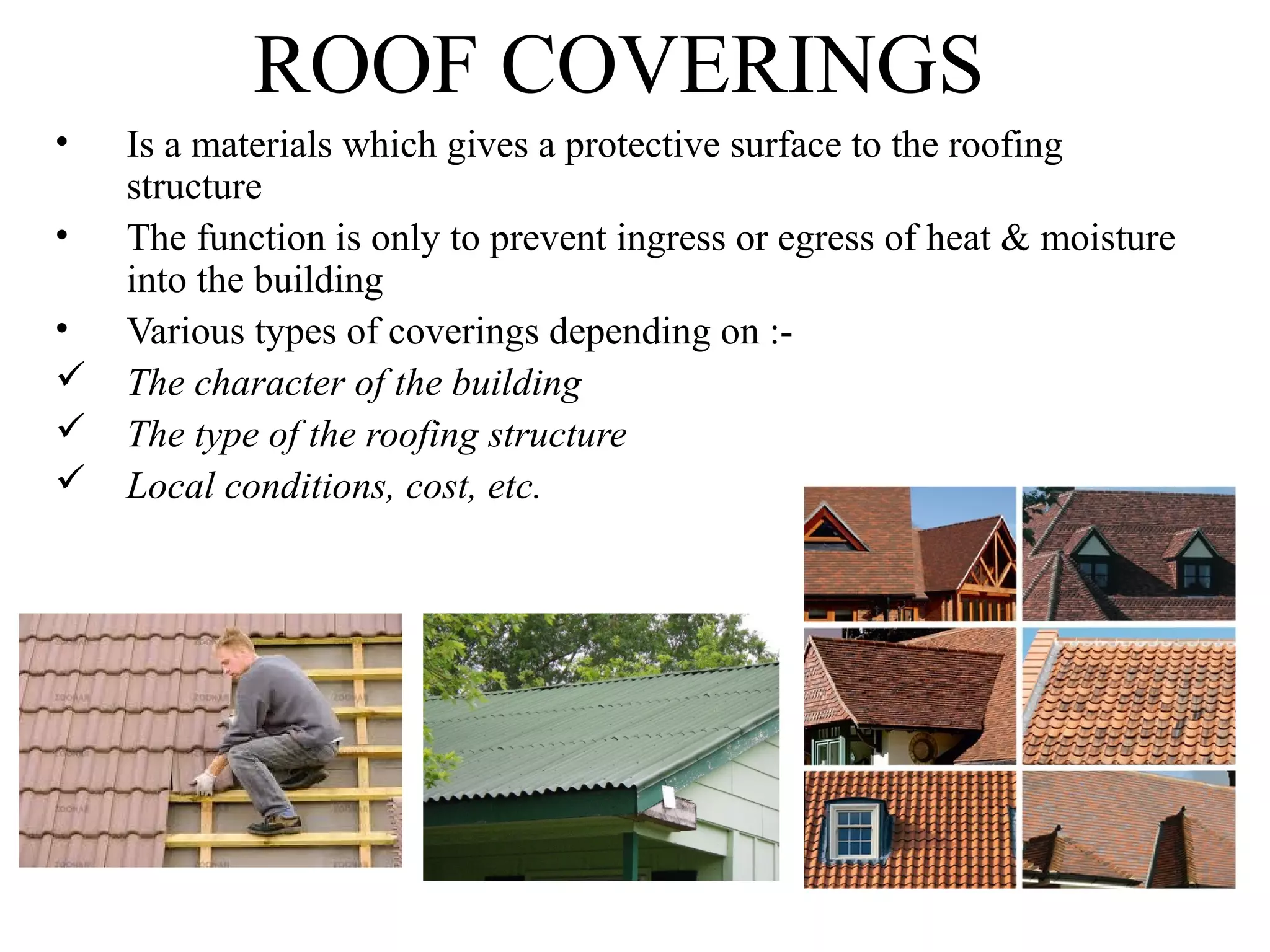 Roof structures and Types of roofs | PPT