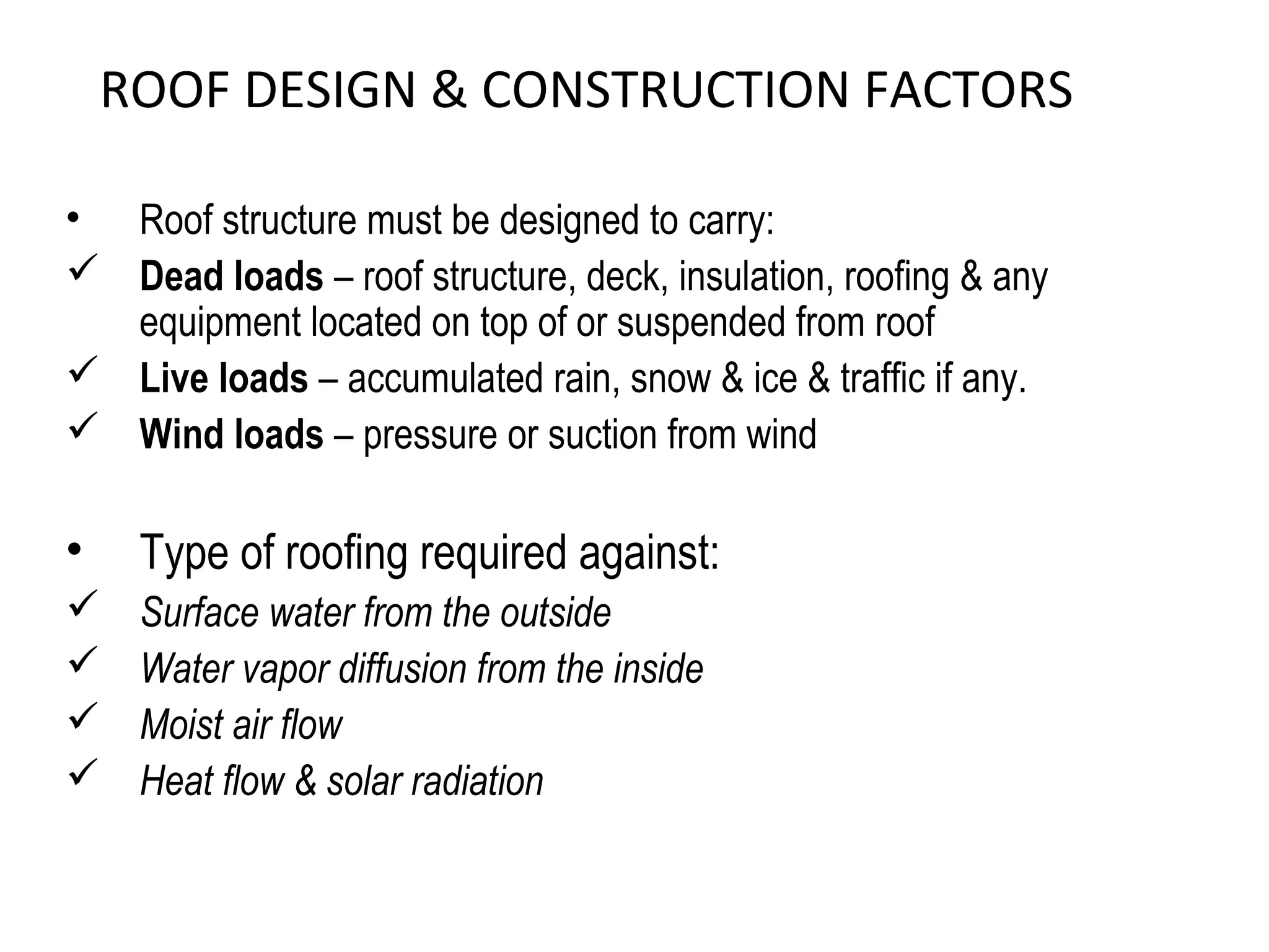 Roof structures and Types of roofs | PPT