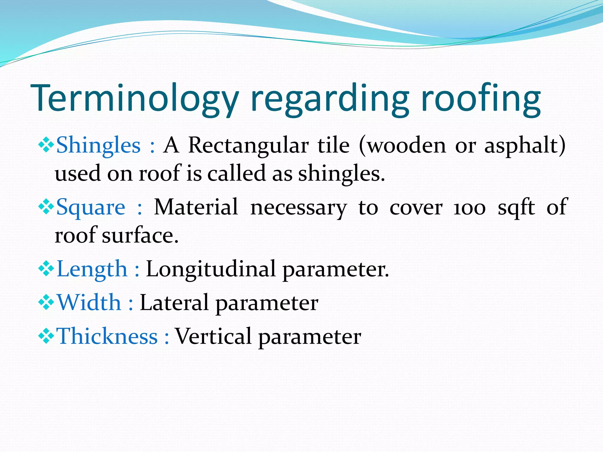 Roofing materials | PPTX