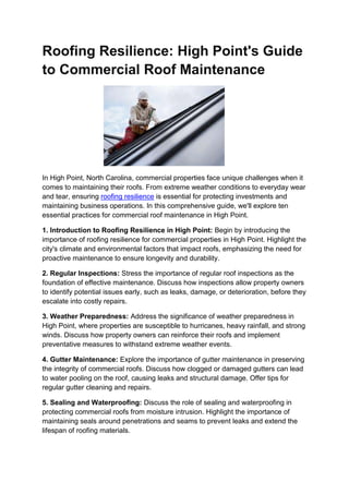 Roofing Resilience High Point's Guide to Commercial Roof Maintenance.docx
