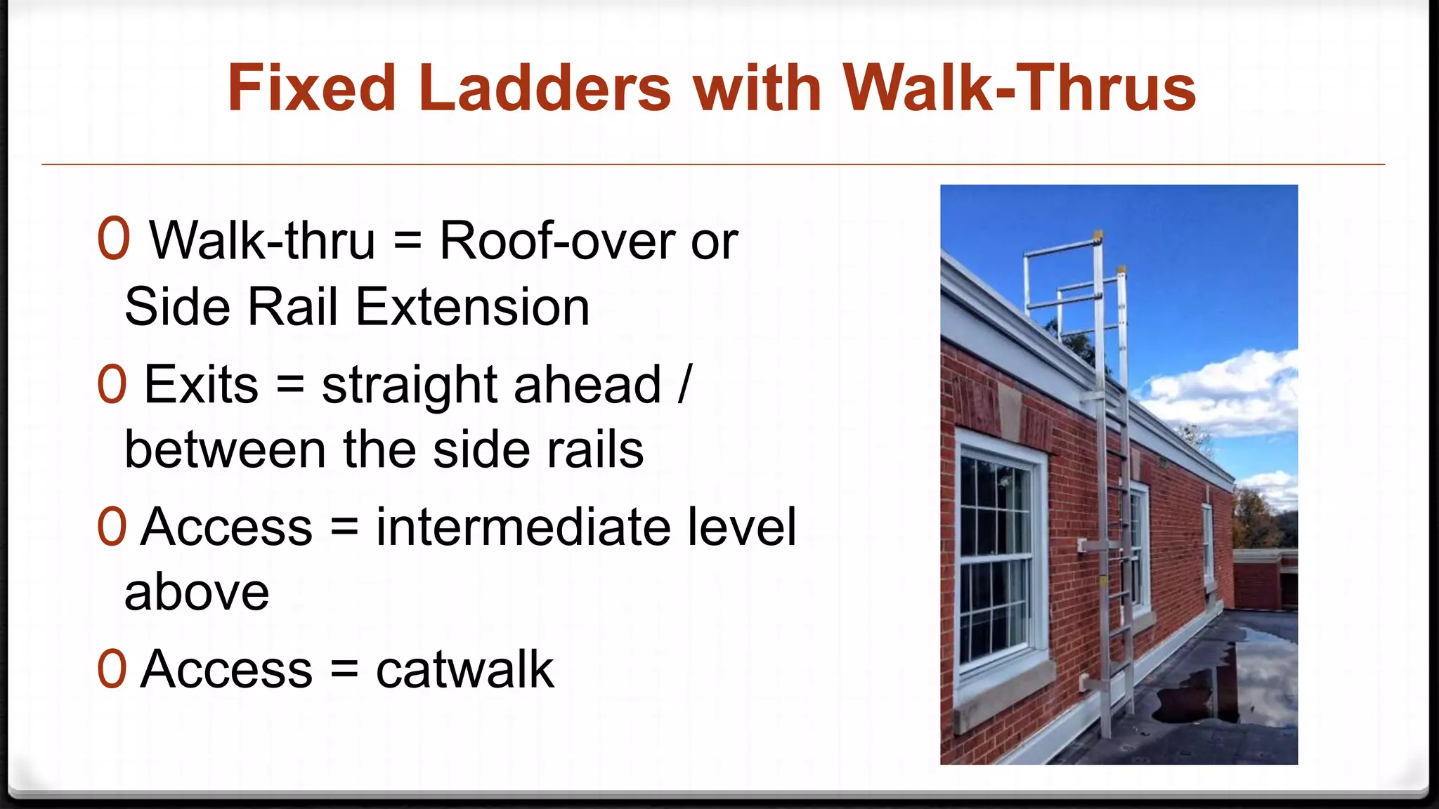 Fixed Ladder - Roof Ladder - Cage Ladder Slide Show | PPTX